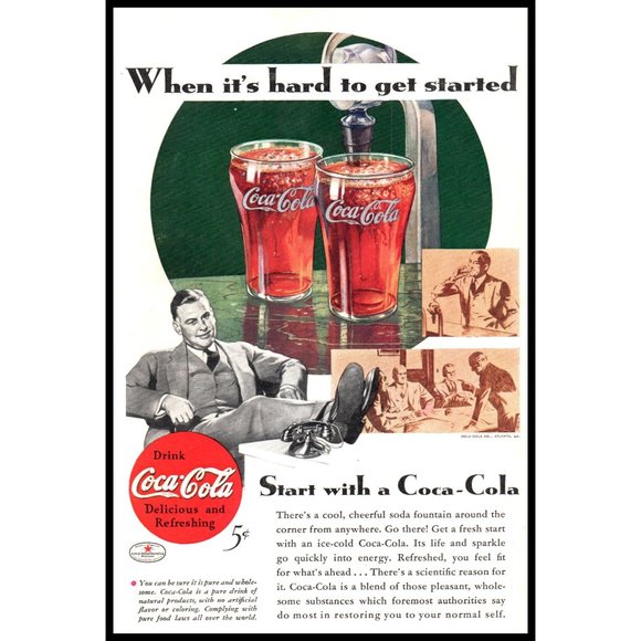 Coca Cola | Art | 934 Coca Cola Coke Soda Fountain Vintage Print Ad ...